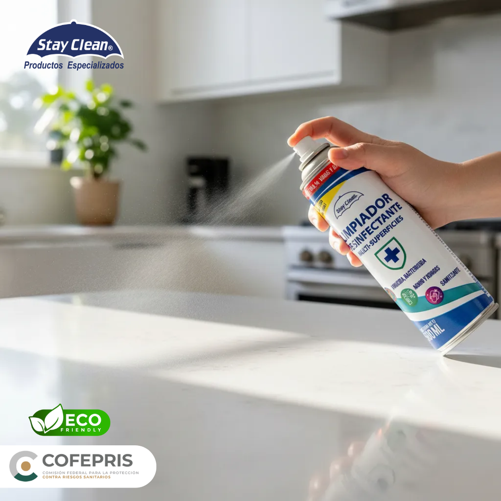 Limpiador desinfectante multisuperficies en aerosol 500 ml – Stay Clean ...